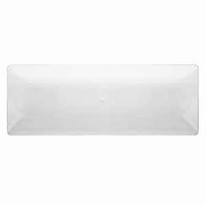 Party Essentials N156621 Plastic 15.75" x 6" Sleek Appetizer/Serving Trays, Clear, Pack of 6