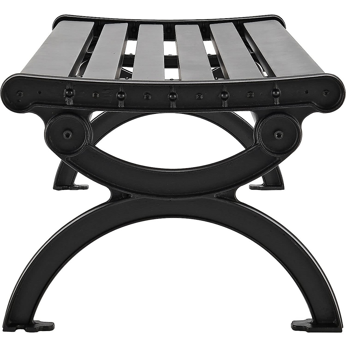 Global Industrial 6' Aluminum Park Bench, Black