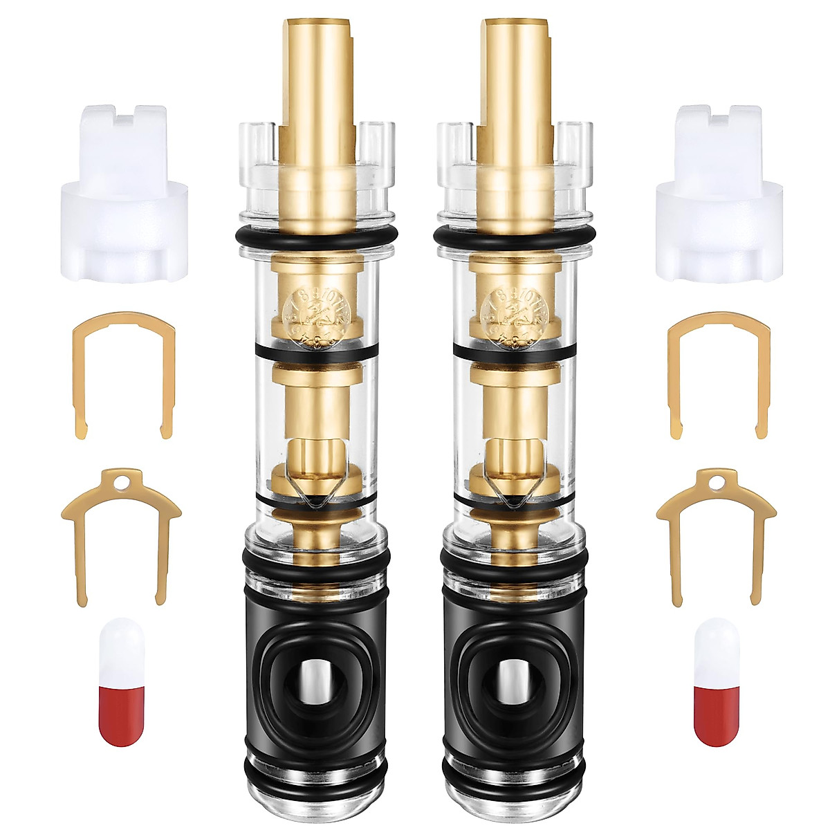 Fluronic 2 Pack 1225 Replacement Cartridge Compatible with Moen Single Handle Faucet/Showers, Dual Seal 1225/1225B Shower Cartridge Replacement Fits Bathroom Shower and Kitchen Sink Faucet Cartridge