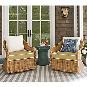 Detiblue Outdoor Chair Cushions, 20x20 Inches Patio Chair Cushions for Outdoor Furniture, Waterproof, Strap Fixation, Elastic Foam, Double Piping Edge Indoor Seat Cushions for Chair, Sofa