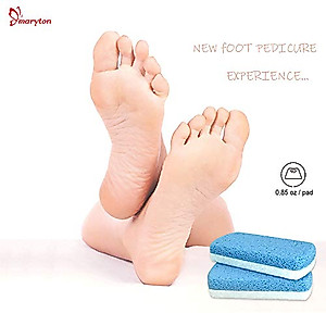 Maryton Pumice Stone for Feet, Double Sided Pedicure Tools Hard Skin 100 % Siliglass Callus Remover, Exfoliates Feet & Smooths Skin