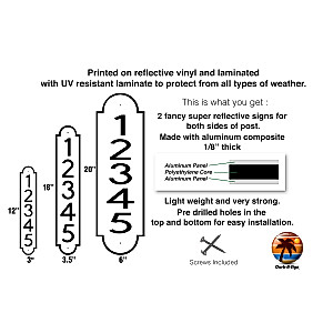 Curb N Sign Mailbox Numbers Plaques - Made of Aluminum Composite Material - Super Reflective Mailbox Numbers for Outside - Customized Mailbox Number Plaque - Pre-Drilled - Versatile Usage (American flag)