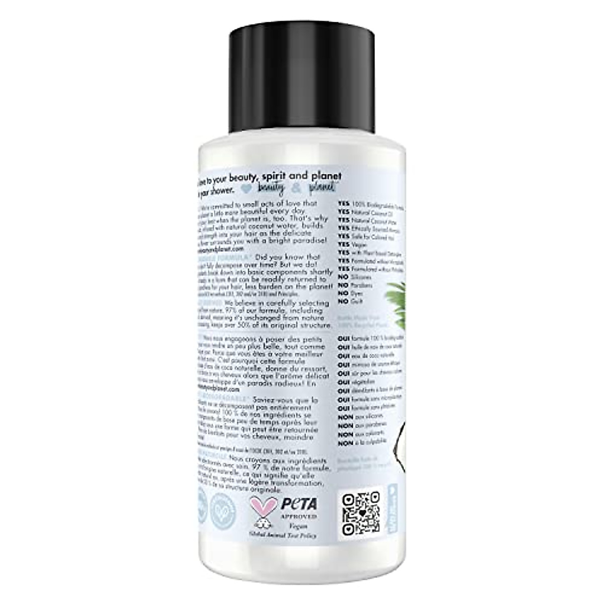 Love Beauty and Planet Volume & Bounty 100% Biodegradable Conditioner For Thin and Fine Hair Care Coconut Water & Mimosa Flower Volumizing Conditioner 0% Silicones, Parabens, And Dyes 13.5 oz