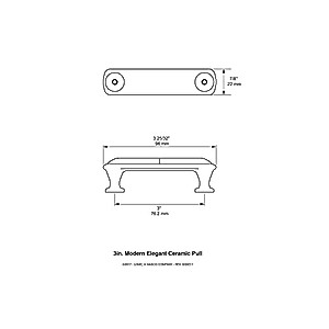 Liberty P37513C-SN-CP Modern Elegant Ceramic 3" (76mm) Cabinet Pull in Satin Nickel