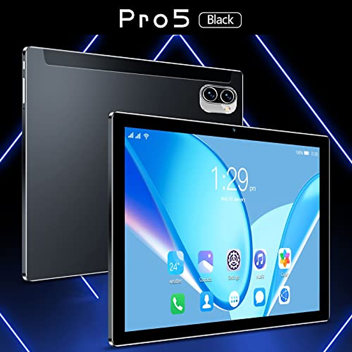 10.1 Inch 2G+32G Android 5.1 System Call Game Wifi Bluetooth 2.0mp+5.0mp Dual Camera Hd Display, Dual Card Smart Tablet 4000mah Large Capacity Battery (Black)