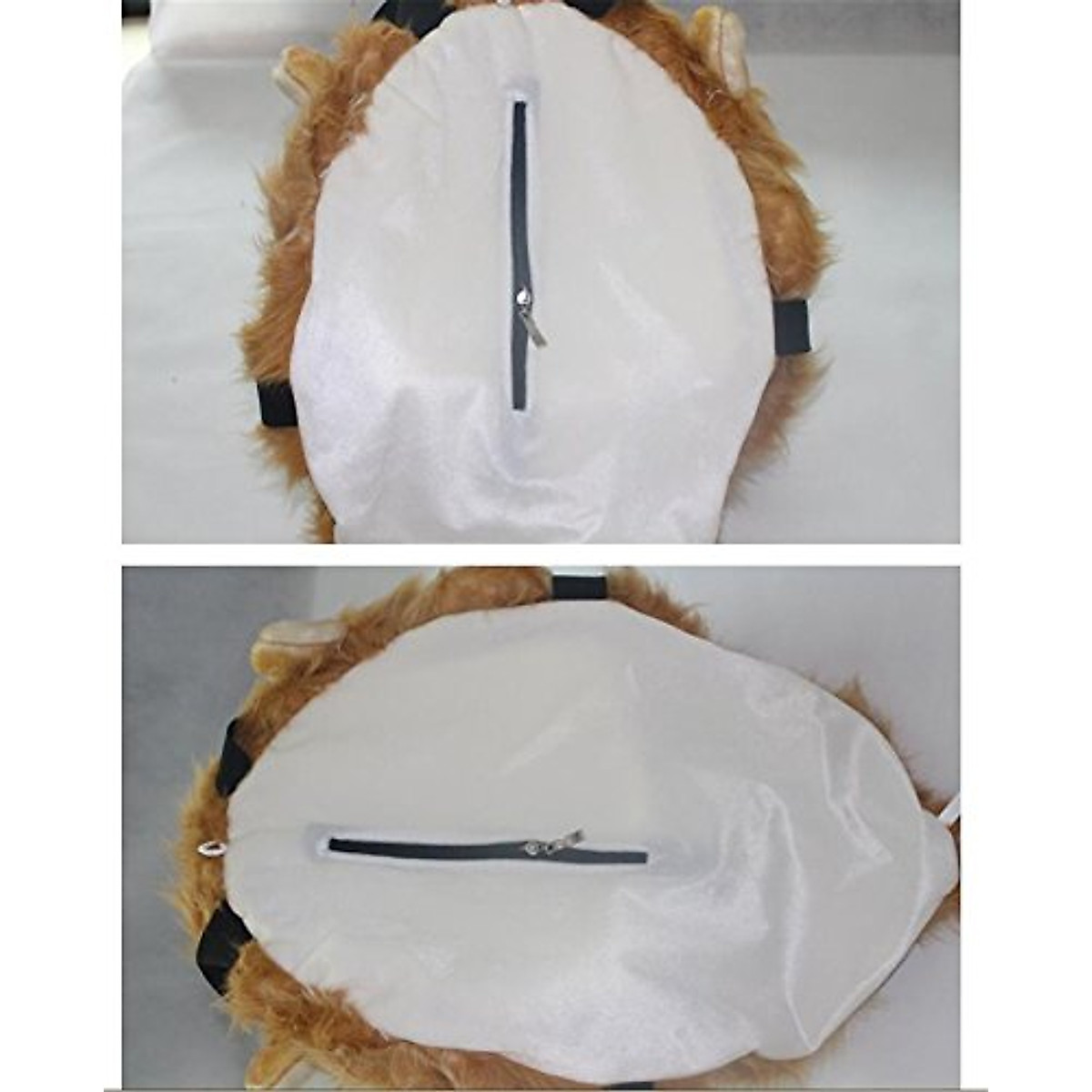 LANFIRE Domineering backpack stuffed tiger head 3D simulation personalised shoulder Bag Animal head shoulders bag (large, lion)