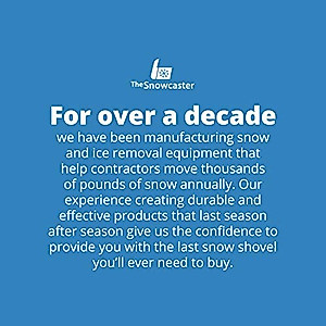 The Snowcaster 48 Inch Snow Pusher & Barn Shovel 48UPH | Heavy Duty 48” X 9.5” Polyethylene Blade | Snow Removal - Driveway, Doorway, Sidewalks | Commercial & Residential – Blue