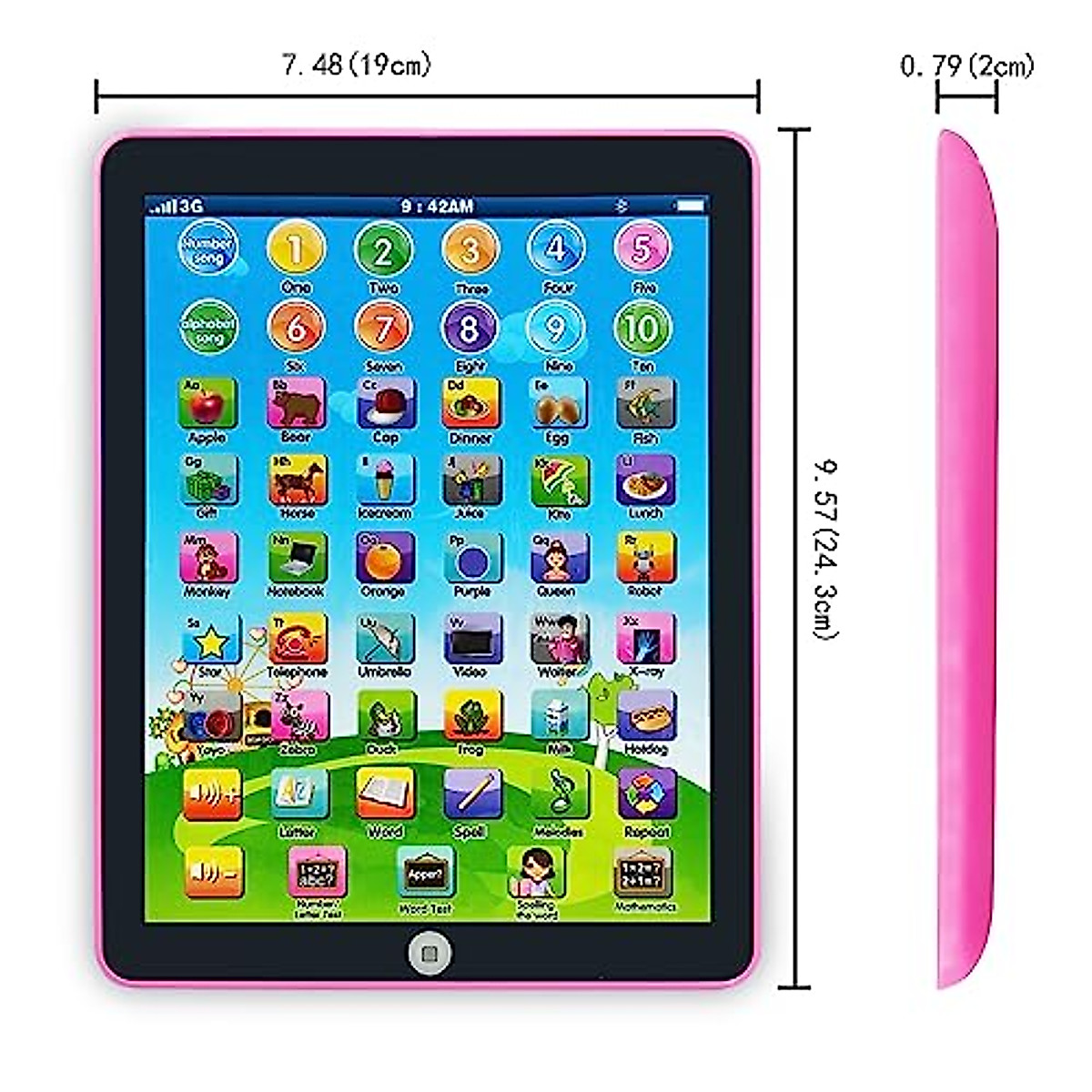 Kids Learning Pad/Tablet Interactive Toddler Toys with Words Numbers Alphabets Music Electronic Educational Toy for Preschool Boys & Girls 3-8 Years Old (Blue)