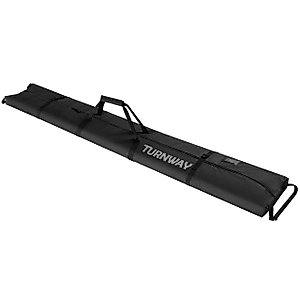 TurnWay Ski Bag | Store & Transport Skis Up to 215 cm, Poles & Extras | Waterproof - for Men, Women and Youth (Black)