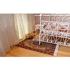 iLAND Miniature Dollhouse Accessories of Carpet for Dollhouse Furniture on 1/12 Scale and 3” - 12” Dolls, Woven Dollhouse Rugs 6” x 3.8” (2pcs Fragrance)