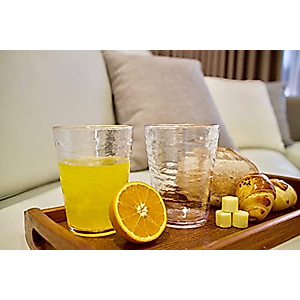 KLIFA- RIPPLE- 16 ounce, Set of 6, Acrylic Tumbler Drinking Glasses Cups, BPA-Free, Stackable Plastic Drinkware, Dishwasher Safe, Clear