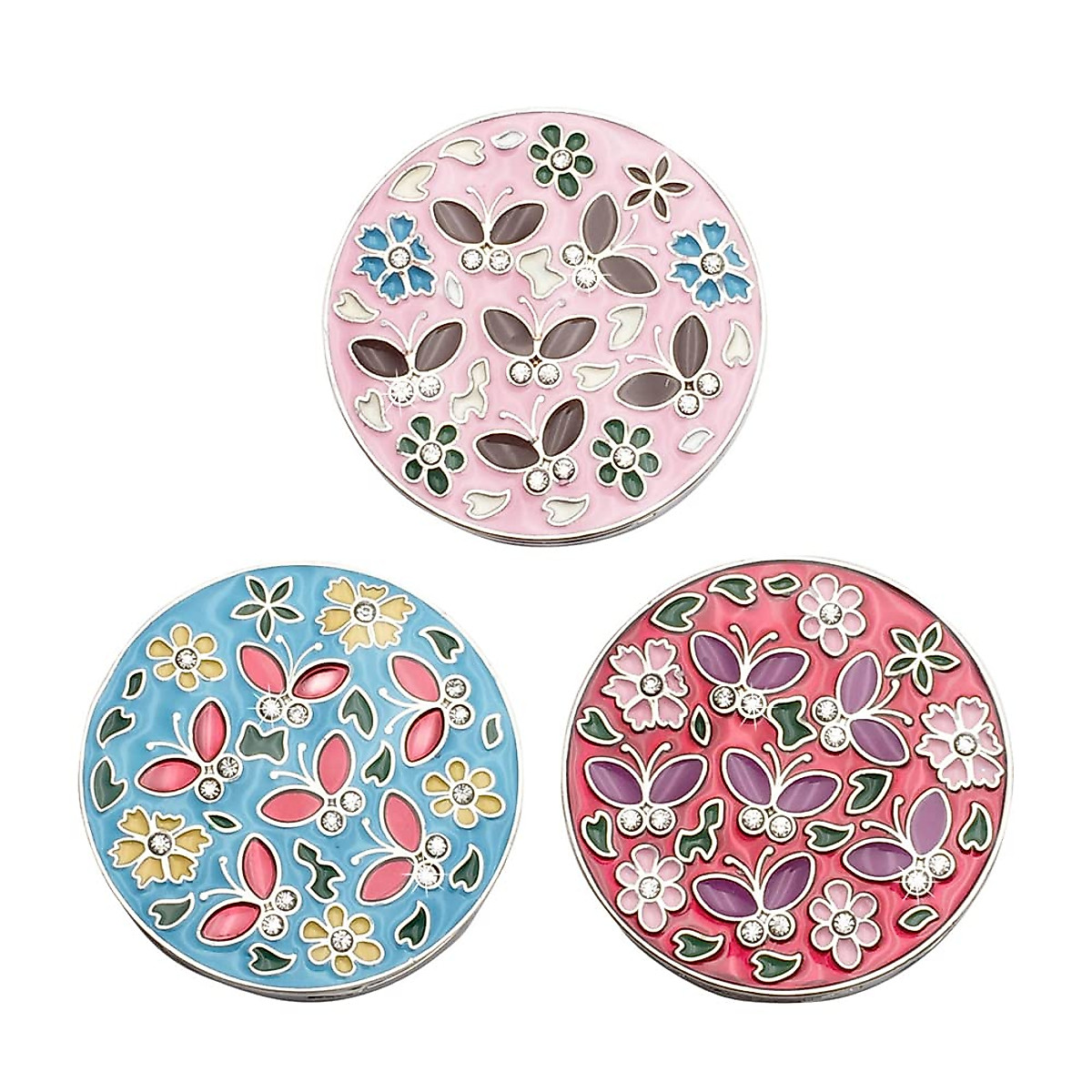 KEBOOT Purse Hook for Table, Bling Rhinestone Purse Holder for Table Desk, Handbag Storage Folding Decor Table Hook, Women's Bag Handbag Hanger Holder 3pcs Flowers and Butterflies