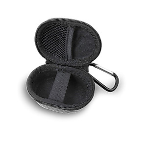 Casematix Handheld Travel Case Compatible with Samsung Galaxy Buds Plus Buds+ True Wireless Earbuds Bluetooth Earbuds and More, Water Resistant Compact Storage with Carabiner, Black