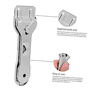 Amosfun 2pcs Seam Cleaning Shovel Mini Tools Cleaning Tool Can Opener Cleaning Tool Label Remover Hob Scraper Paint Tools Handy Peeler Stiff Scraper Painting Scraper Stainless Steel Silver
