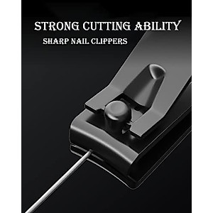 Nail Clippers Set,Stocking Stuffers Fingernail & Thick Toenail & Ingrown Nail Clippers & Nail File for Men and Women,Perfect 4pcs Nail Clippers Set(Black)