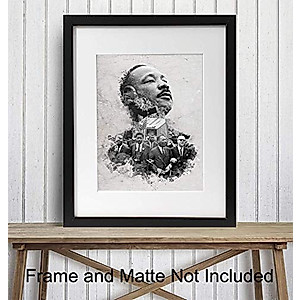 Dr Martin Luther King, MLK, Civil Rights Art - African American Wall Decor, Decoration for Living Room, Bedroom, Office - Gift for Black History Month - UNFRAMED Black Lives Matter Poster Print Photo