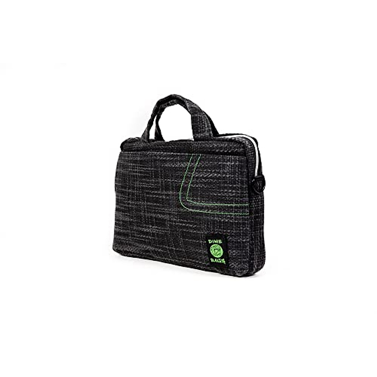 DIME BAGS Side Hustler | Hemp Computer Bag | Padded Commuter Shoulder Bag (15 inch, Black)