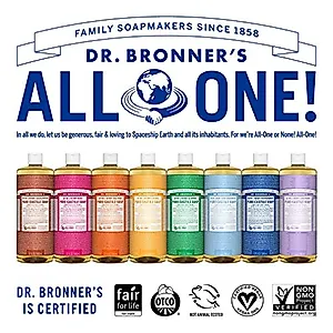 Dr. Bronner's - Pure-Castile Liquid Soap (Baby Unscented, 1 Gallon, 2-Pack) - Made with Organic Oils, 18-in-1 Uses: Face, Hair, Laundry and Dishes, For Sensitive Skin and Babies, No Added Fragrance