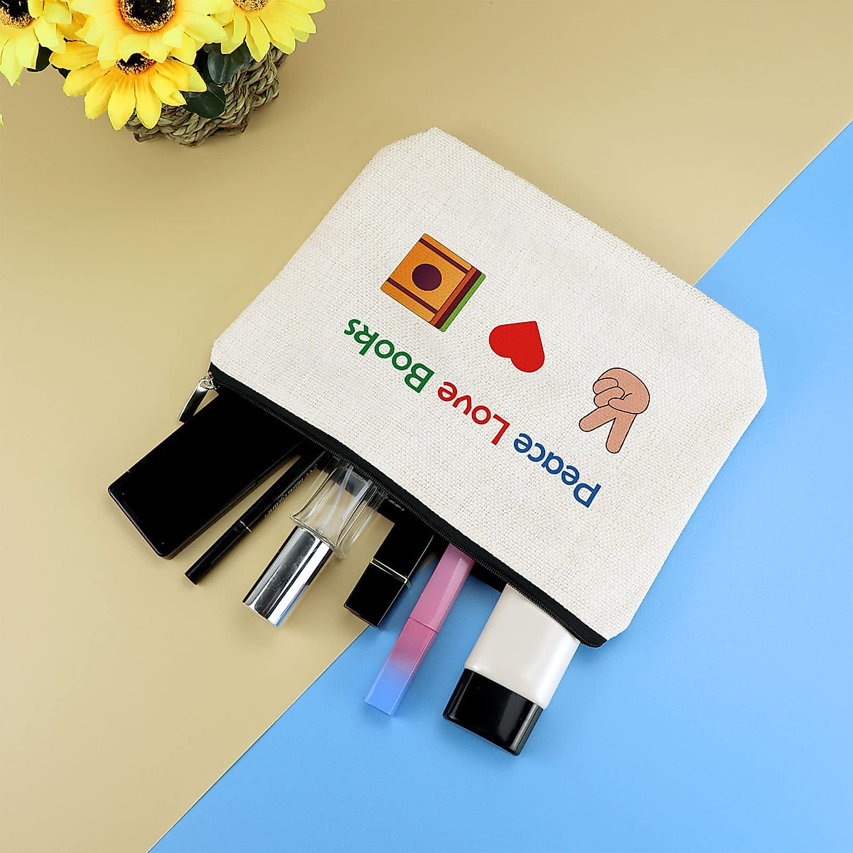 Book Lover Gifts Makeup Bag Reading Book Club Cosmetic Bag Bookworm Gift Librarian Gift Bibliophile Gifts for Women Bookish Gift Christmas Birthday Gift for Reader Writers Reading Lover Travel Bag