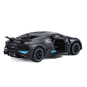haomsj Bugatti Divo Diecast Metal Model Cars for Boy Toys Age 3-12 Pull Back Vehicles with Music Doors and Hood Can Be Opened(Gray)