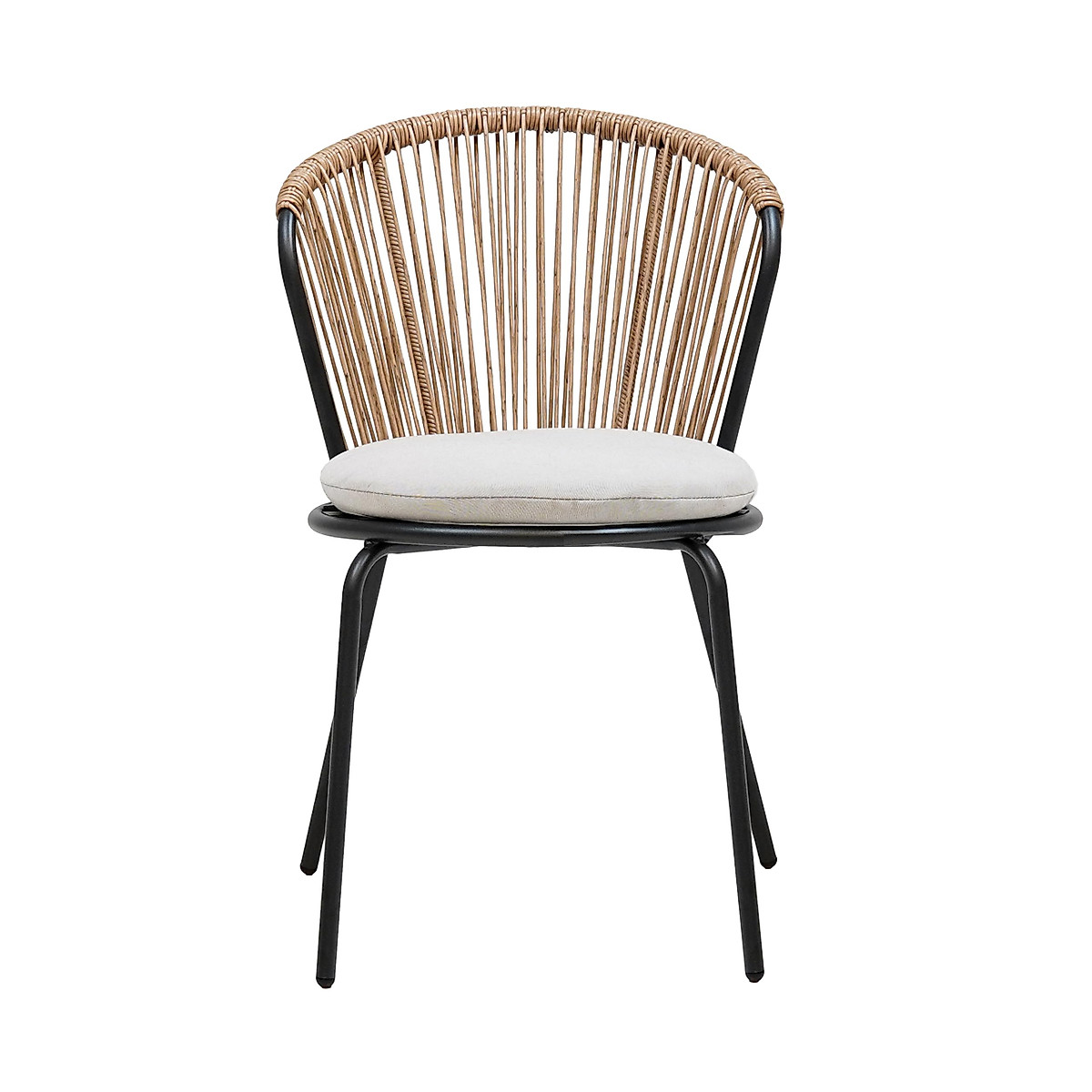 KEIKI Rattan Patio Chairs Set of 2,Outdoor Indoor Dining Armchair for Porch Backyard Garden