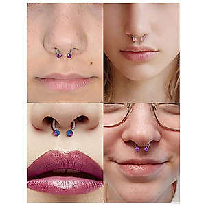Vsnnsns 16G Surgical Steel Horseshoe Nose Septum Rings Piercing Jewelry Cartilage Helix Tragus Earring Studs Hoop Lip Horseshoe Ring Piercing Jewelry Retainer for Women Men 8mm