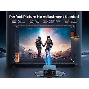 Outdoor Projector 4K, 5G WiFi Bluetooth Projector with 4D/4P Keystone Correction, Compatible with iOS/Android/ TV Stick/PS4