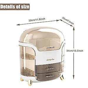 MNZJIA Cosmetics Makeup Organizer,Skincare Organizer,Dustproof Waterproof Large Cosmetics Organizer,Jewelry Lipstick Organizer(White)