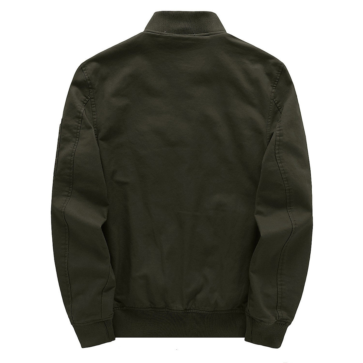 WenVen Men's Twill Cotton Casual Fashion Bomber Jacket Outerwear (Green, XL)