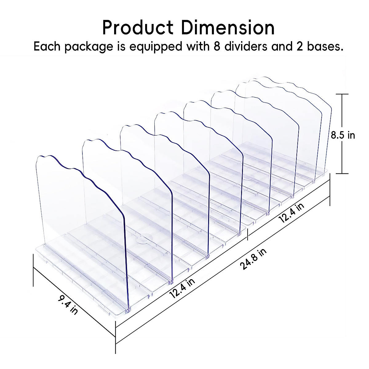 Maelphoo Adjustable Shelf Divider for Closet,Closet Organizers and Storage,Clear Purse Organizer for Closet,Handbag Organizers for Closets,Bookshelf Separator Divider