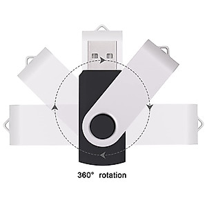 Flash Drive, Vellgo 10 Pack 2GB Classic Swivel USB Flash Drive for Data Storage and Sharing, USB Thumb Drive with Lanyard, USB2.0 Memory Stick (10pack 2GB Jump Drive, Black)