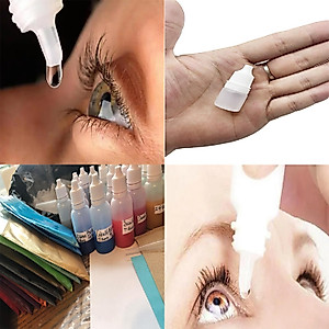 Muluo 30 Pcs 10 ml Empty Plastic Squeezable Eye Dropper bottle Plastic dropper bottle Portable Eye Drop Container with Screw Cap and Plug