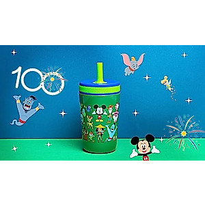 Zak Designs Disney 100 Anniversary Limited Edition Kelso Toddler Cups For Travel or At Home, 12oz Vacuum Insulated Stainless Steel Sippy Cup With Leak-Proof Design (Disney and Pixar)