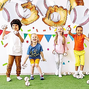 10 PCS Baseball Balloons Baseball Glove Balloons 18 Inch Balloons Sports Baseball Balloons Foil Baseball Glove Mylar Balloon Decorations for Baseball Themed Party Balloons Boys Girls Summer Birthdays