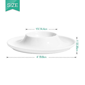 ComSaf Porcelain Egg Cups Plates with Base, Soft Boiled Egg Cup Holders White, Pack of 6
