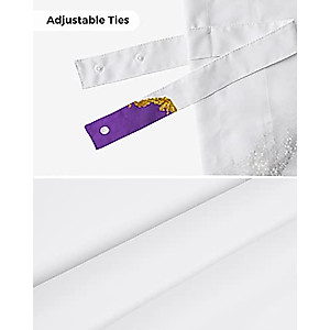 Tie Up Valance 18 Inches Long Wild Marble Pattern Gold Purple White Ombre Adjustable Top Shade Valance for Kitchen Window Treatments Rod Pocket Short Valances for Living Room Kids Room 60x18" 1 Panel