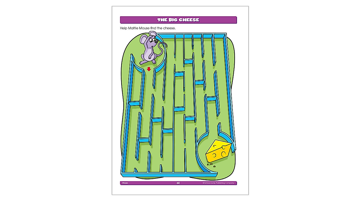 School Zone Maze Workbook for Kids 4-6 | Fun & Educational Puzzles