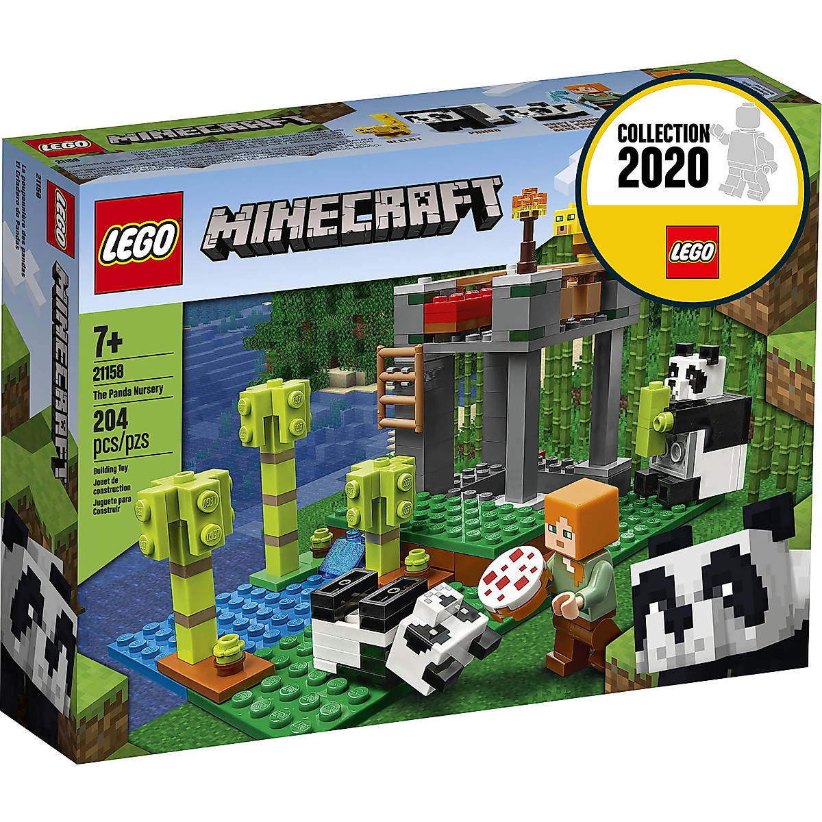 LEGO 21158 Minecraft The Panda Nursery Building Set with Alex & Animal Figures, Toys for Boys and Girls 7 Plus Years Old