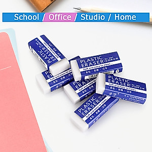 Tamaki 6 Pack Pencil Erasers, Large White Erasers for School Office, Art Erasers for Drawing