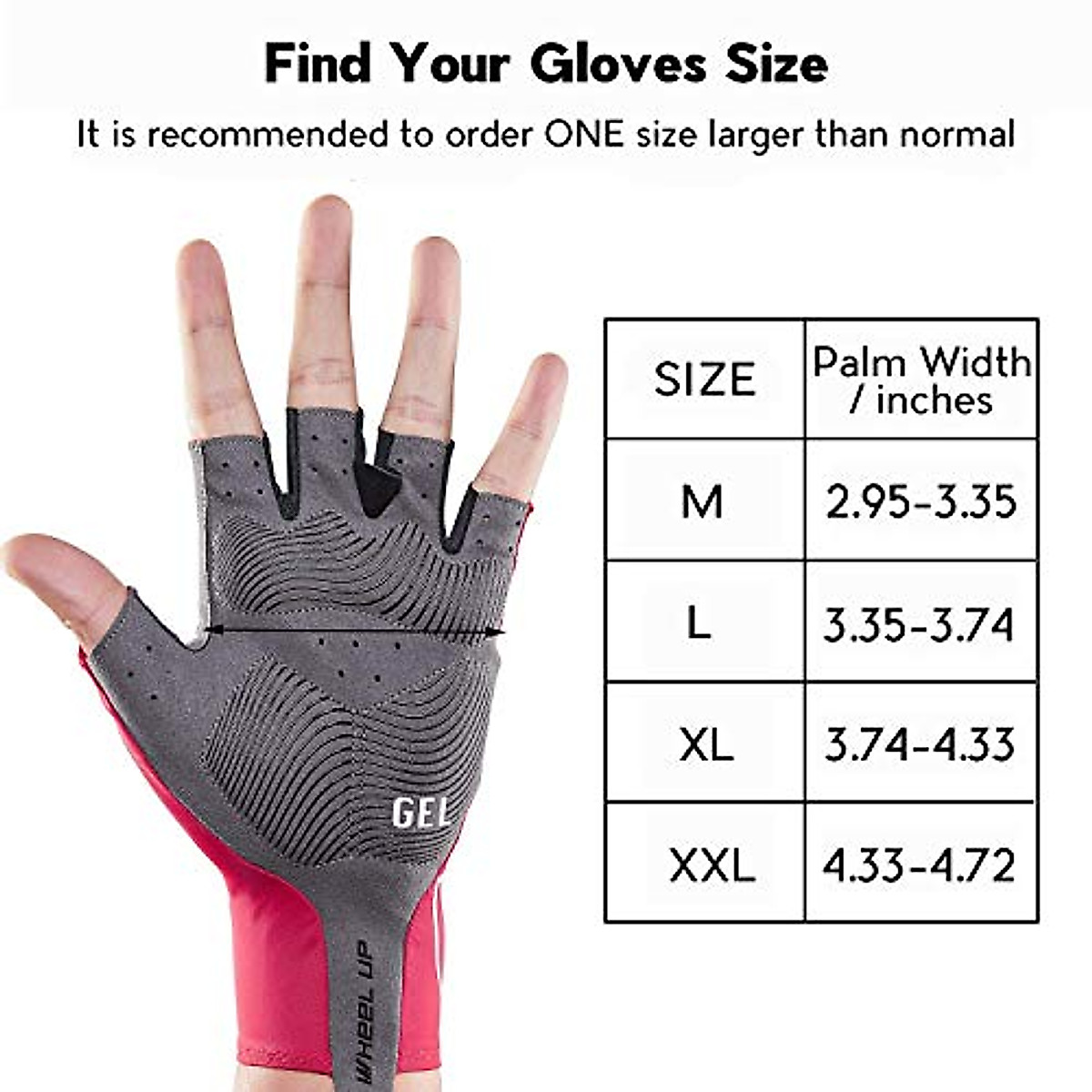 Hikenture Half Finger Cycling Gloves for Men and Women Padded Road Bike Gloves(Red M)