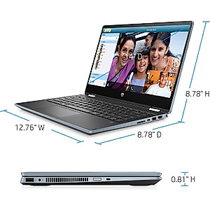 HP 2020 Pavilion x360 14" FHD WLED Touchscreen 2-in-1 Convertible Laptop, Intel Core i5-1035G1 up to 3.6GHz, 8GB DDR4, 256GB SSD, 802.11ac, Bluetooth, Webcam, HDMI, Windows 10,Cloud Blue