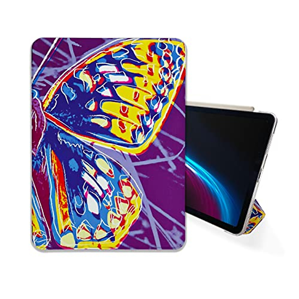 Kawaii Purple Monarch Butterfly case Compatible with iPad Mini Air Pro 7.9 8.3 9.7 10.2 10.9 11 12.9 inch Pattern Cover New 2022 2021 Trifold Stand 3 4 5 6 7 8 9 Generation (11" iPad Pro 1/2/3 gen)