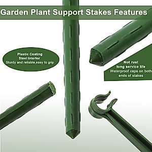 Elsjoy Set of 4 Tomato Cage Plant Support Stake, 48 Inch Garden Stakes Climbing Plant Trellis, Adjustable Plant Cages for Climbing Plant, Tomato, Vegetables, Flowers