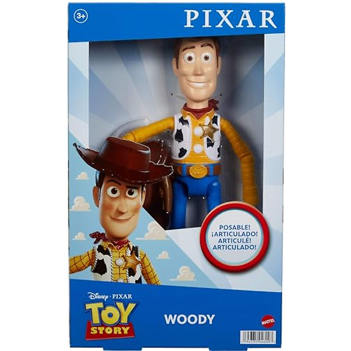 Mattel Disney and Pixar Toy Story Large Action Figure, Posable Woody Collectible in Signature Sheriff Look with Removable Hat, 12-inch Scale