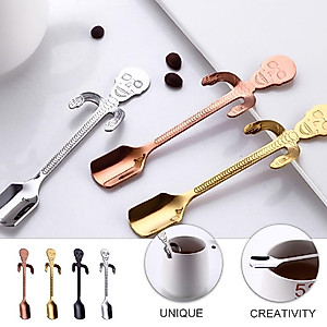 1 set Skull Shape Spoons Tea Espresso Stirring Spoons Creative Tableware Home Dessert Halloween Parties