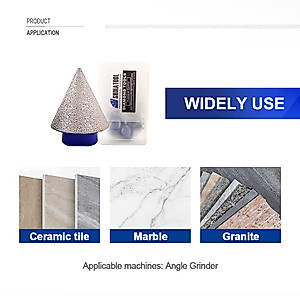 SHDIATOOL 1-3/8“ Diamond Drill Bits 2” Beveling Chamfer Bits Set for Porcelain Ceramic Tile Marble for Angle Grinder