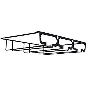 Household Wine Glass Rack, Wine Cabinet Goblet Rack, Wine Glass Rack, Wine Rack Hanging Rack (Color : Black, Size : 3 Rows)