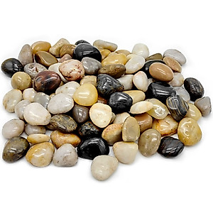 Cerpourt 5lb Polished Pebbles for Plants,Gardens, Décor, Landscaping, Succulent, Terrarium, Decorative Rocks-Natural Stone Pebbles,Smooth Mixed Color Pebbles Gravel,Outdoor Decorative Stones