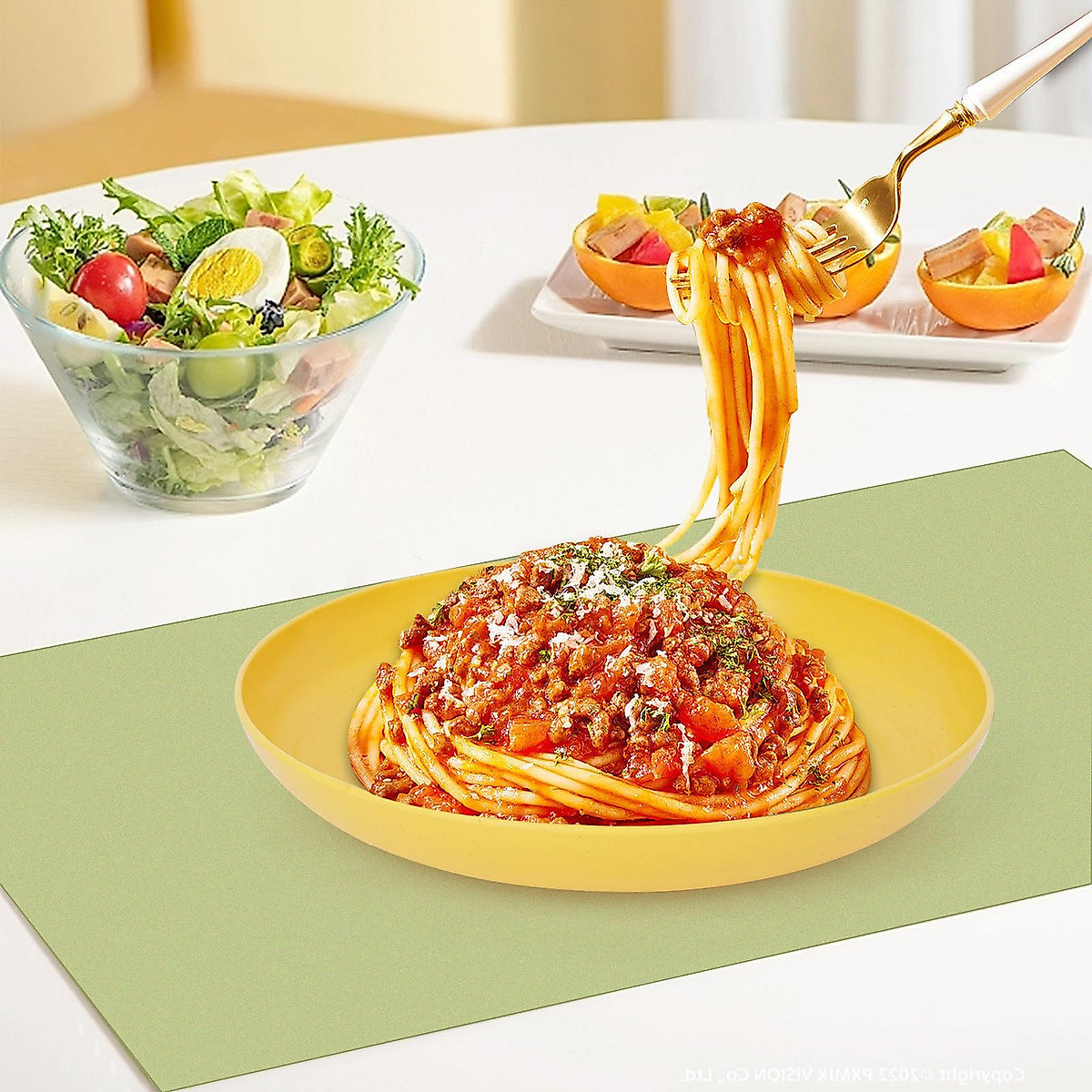 Benestanti Wheat Straw Plates - 10 Inch Unbreakable Dinner Plates Set of 8- Dishwasher & Microwave Safe Plastic Plates Reusable - Lightweight Plates for kitchen,camping (Colorful Series)