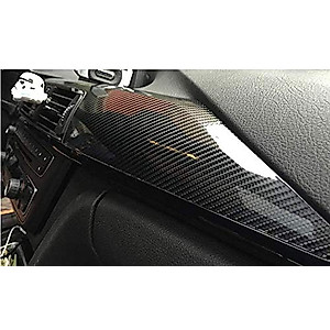 6D Carbon Fiber Vinyl Self Adhesive Film, High Gloss Black Carbon Fiber Vinyl Wrap Sticker Wrap Roll with Air Bubble (1ft x 5ft)